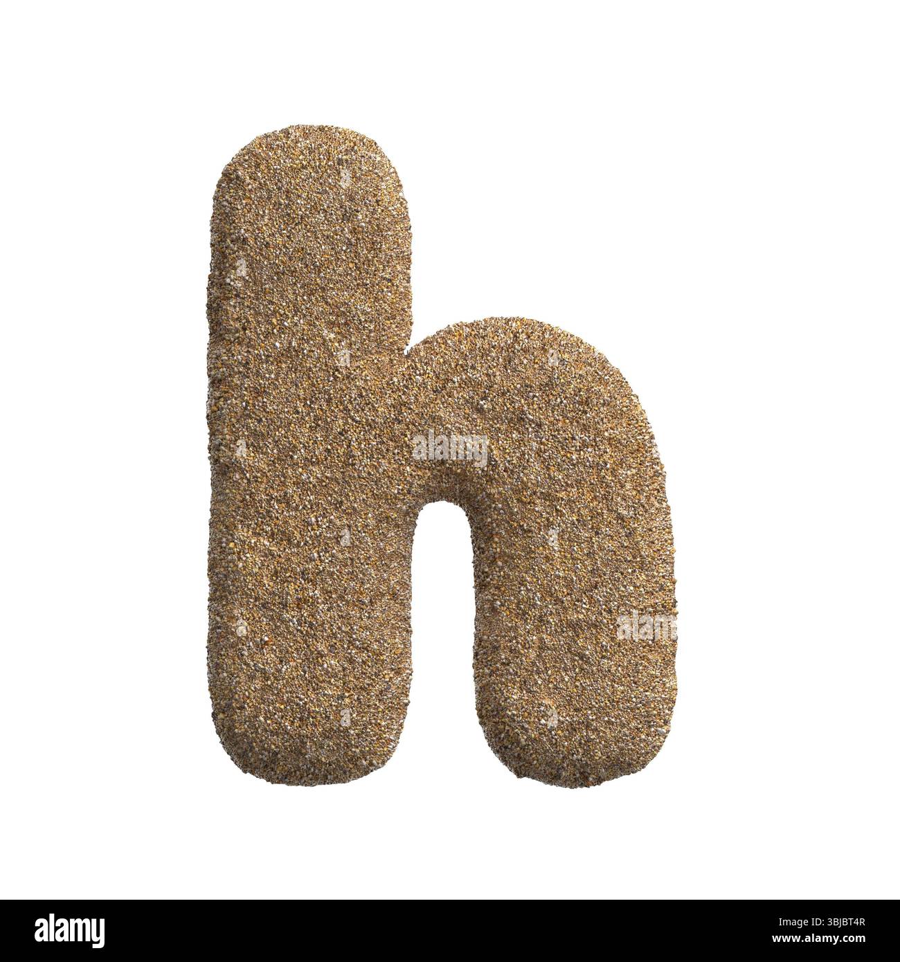Sand letter H - Small 3d beach font isolated on white background. This ...