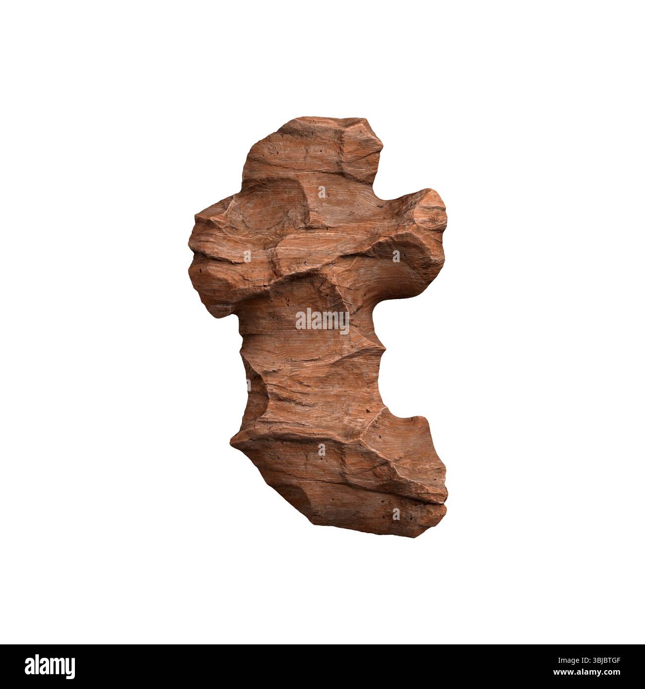 Desert sandstone letter T - Lower-case 3d red rock font isolated on ...
