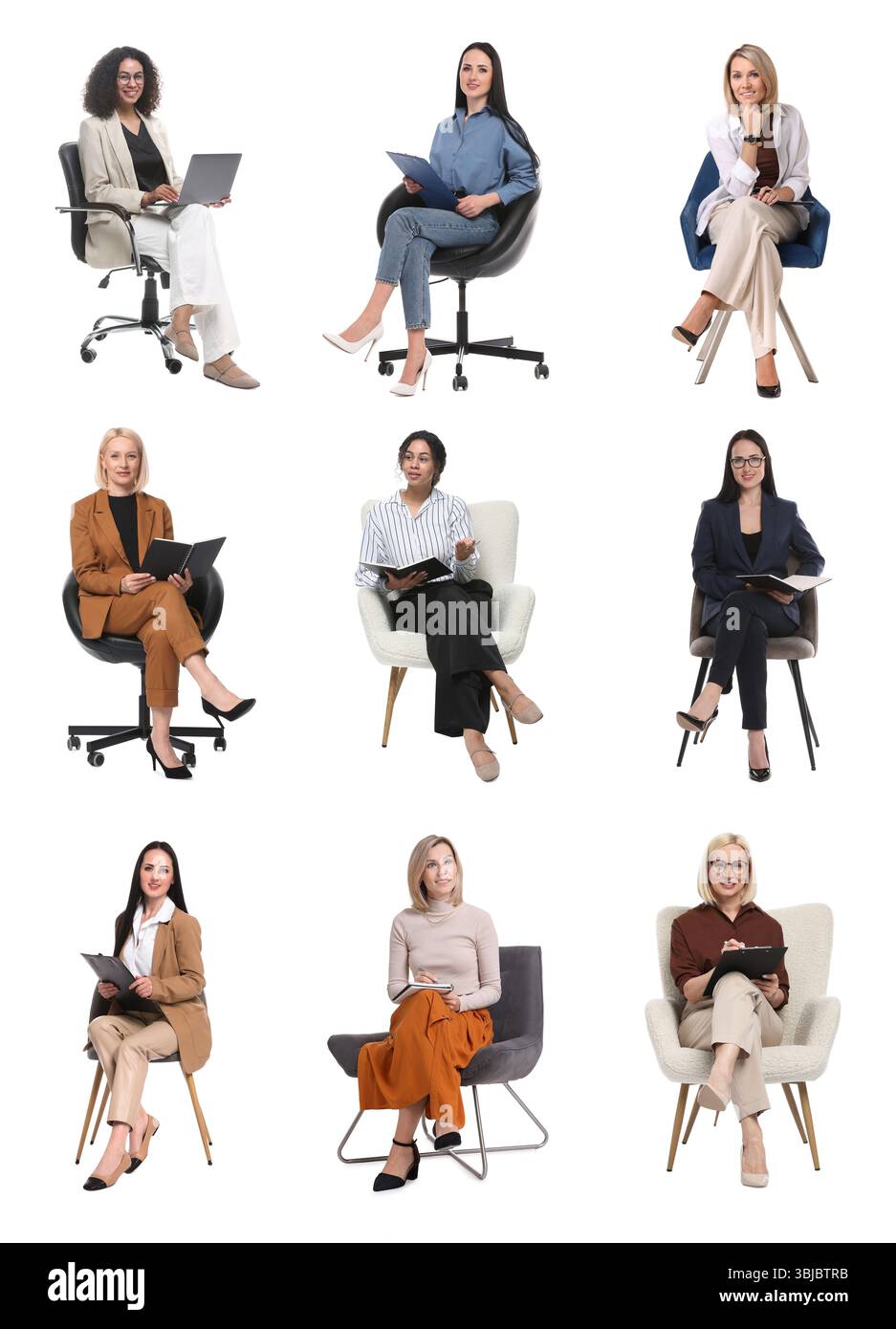 Psychologists on white background, collage. Group of specialists Stock ...