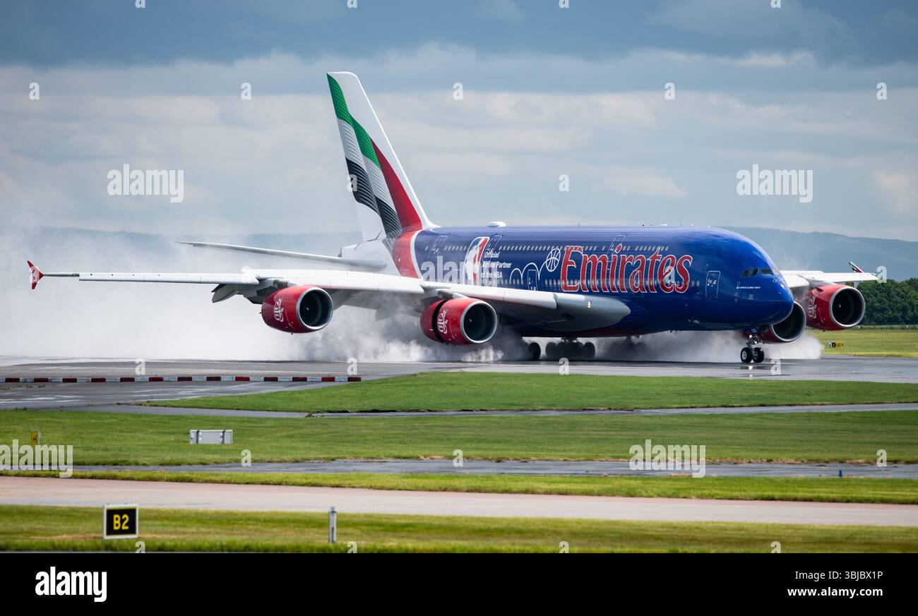 Manchester, UK, Saturday 14th June 2025; an Airbus A380-861 "Official ...