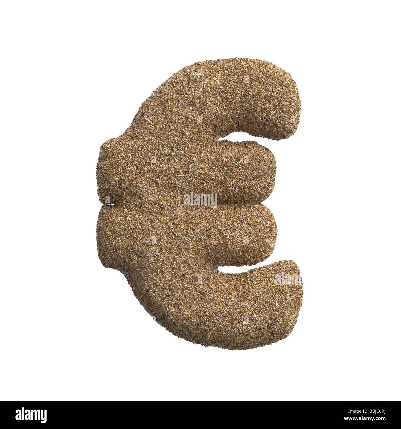 Sand euro currency sign - 3d beach money symbol isolated on white ...