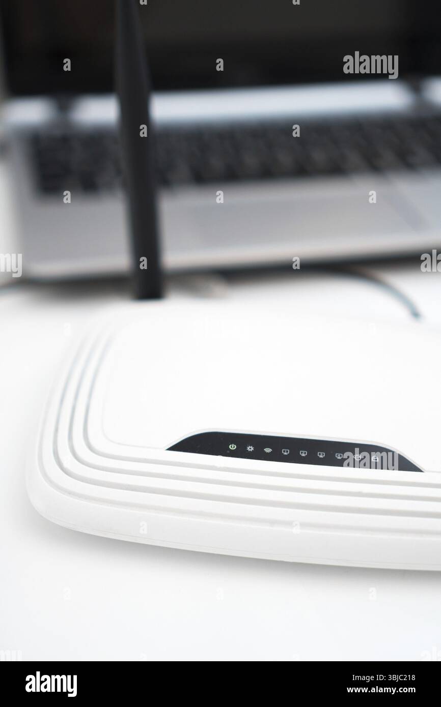 White wireless router standing hi-res stock photography and images - Alamy
