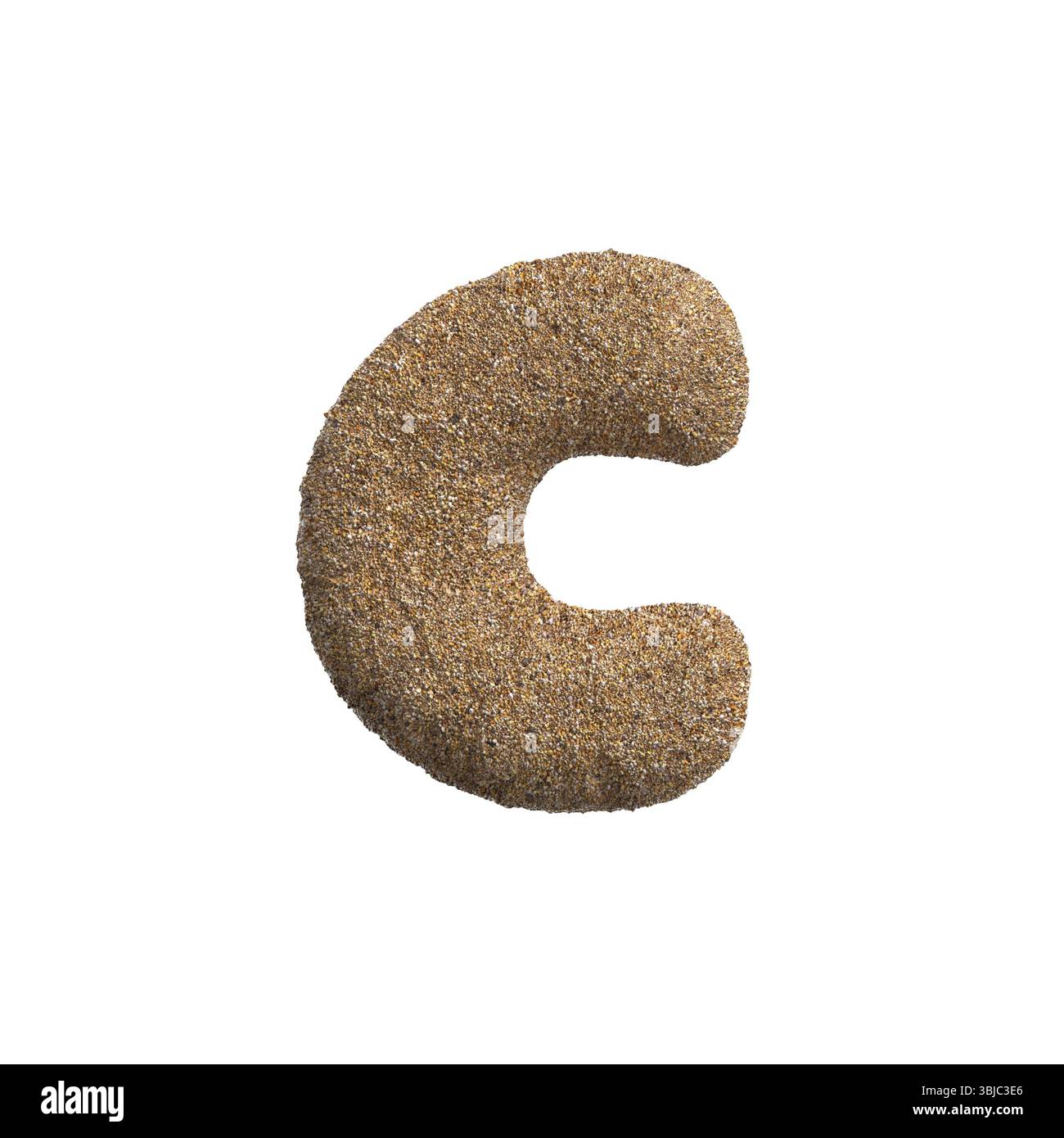 Sand letter C - Small 3d beach font isolated on white background. This ...