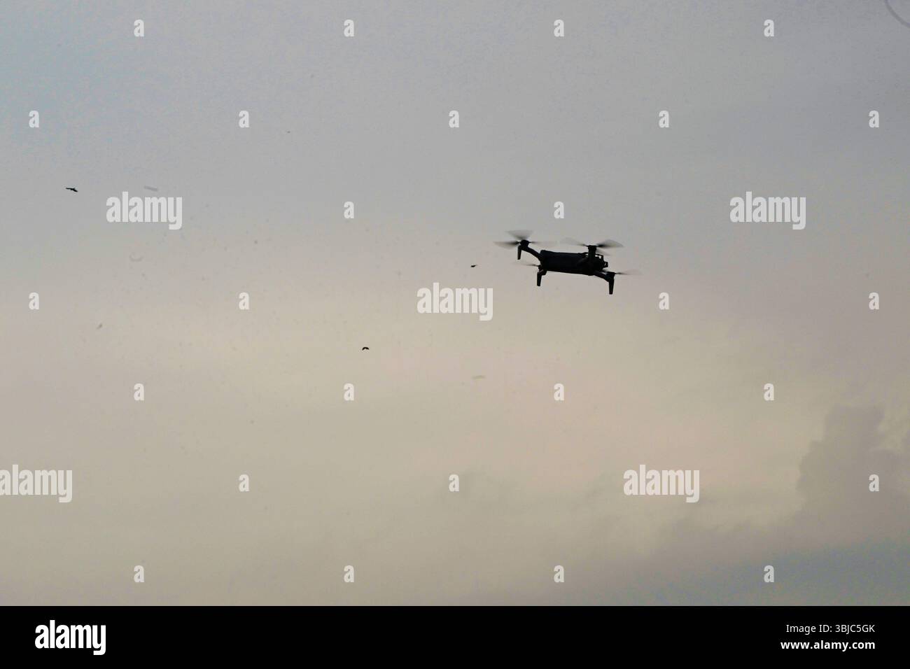 Military drones are shown to the crowd during a parade 250th ...