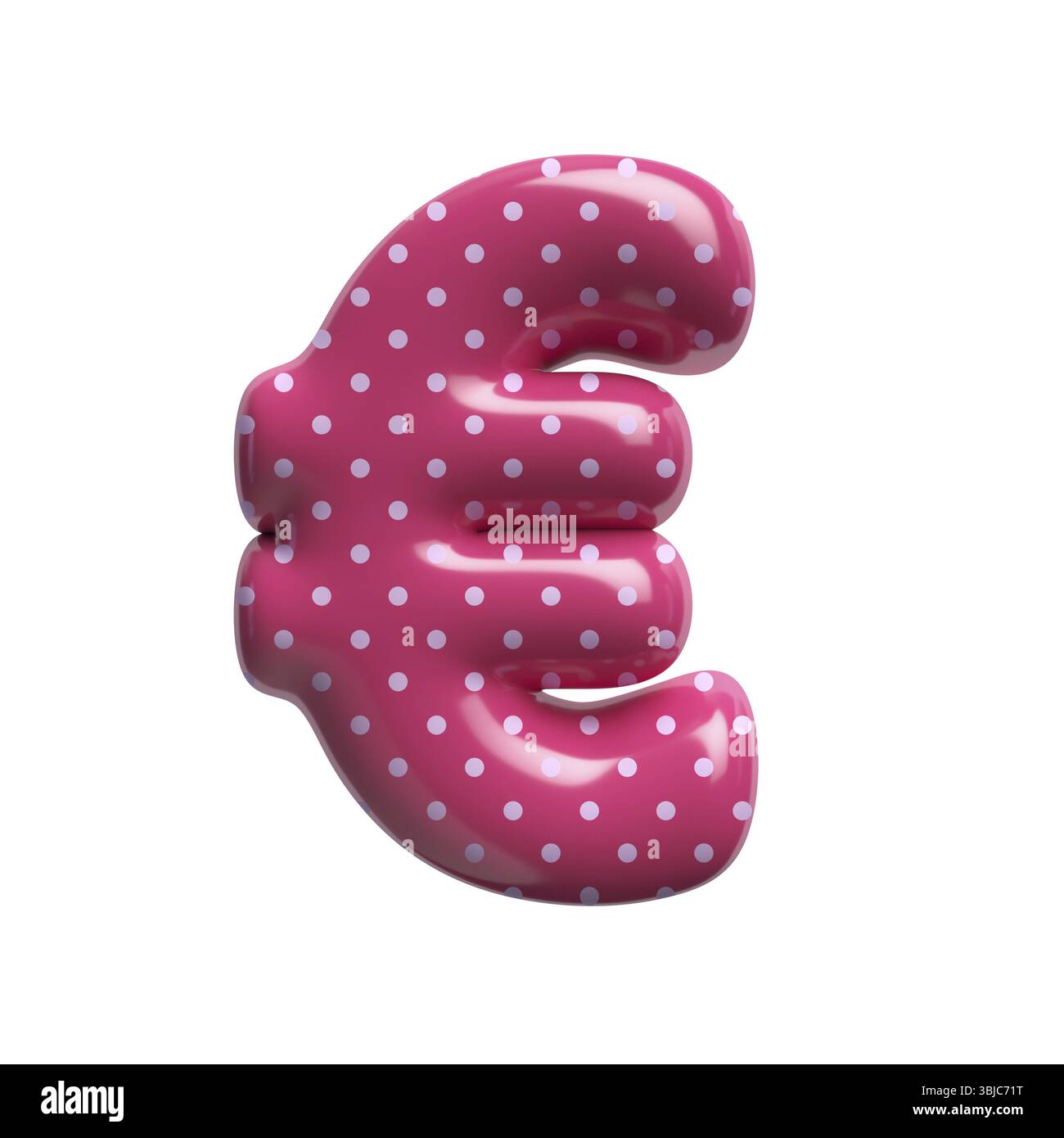 Polka dot euro currency sign - 3d pink retro money symbol isolated on ...