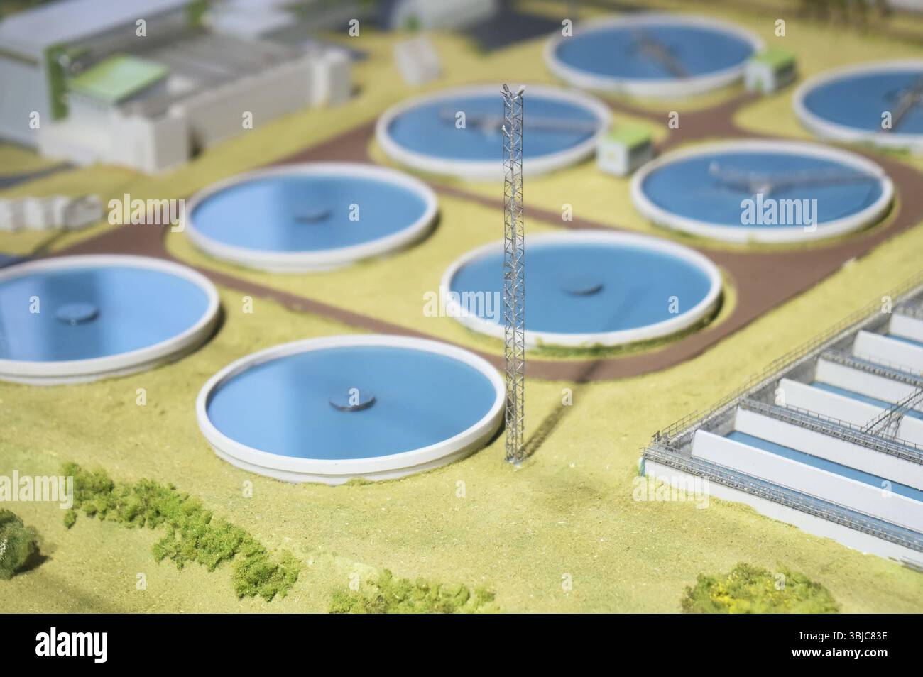 Scale model of urban wastewater treatment plant Stock Photo - Alamy