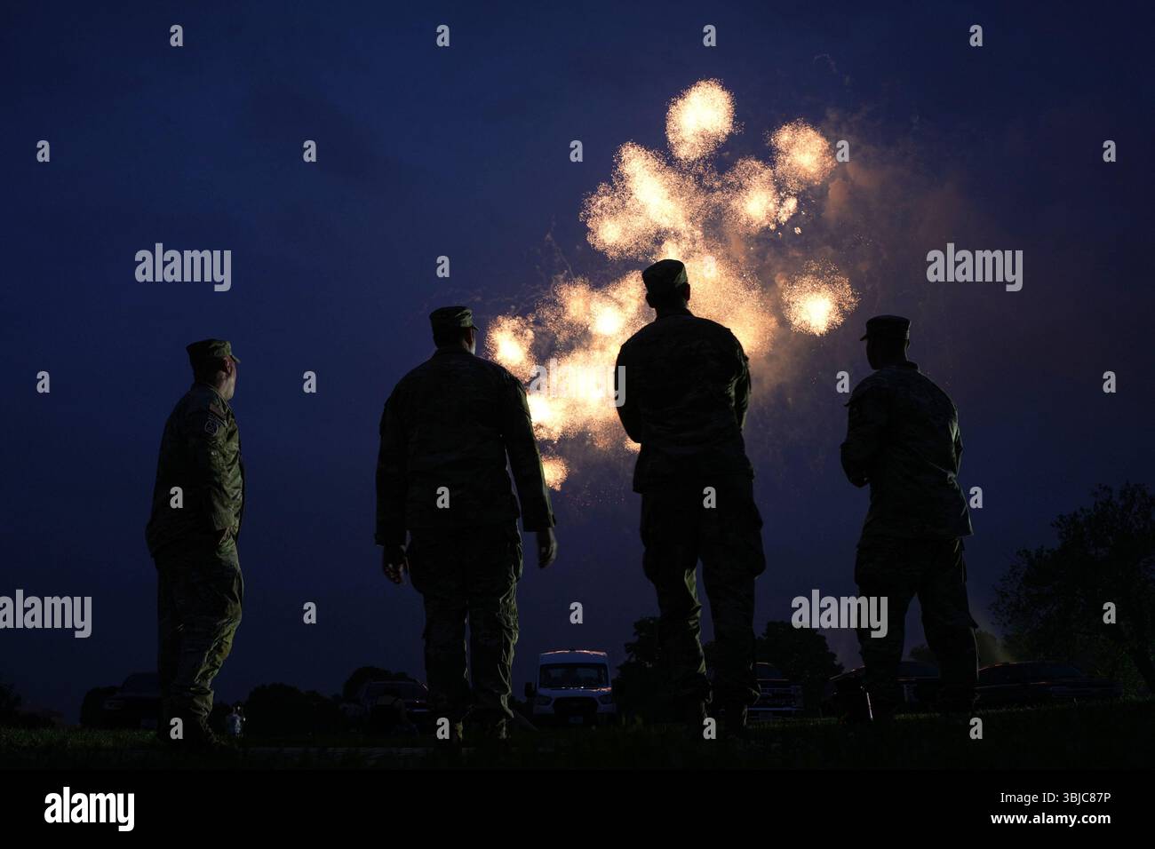 Washington, United States. 14th June, 2025. Soldiers look on as ...