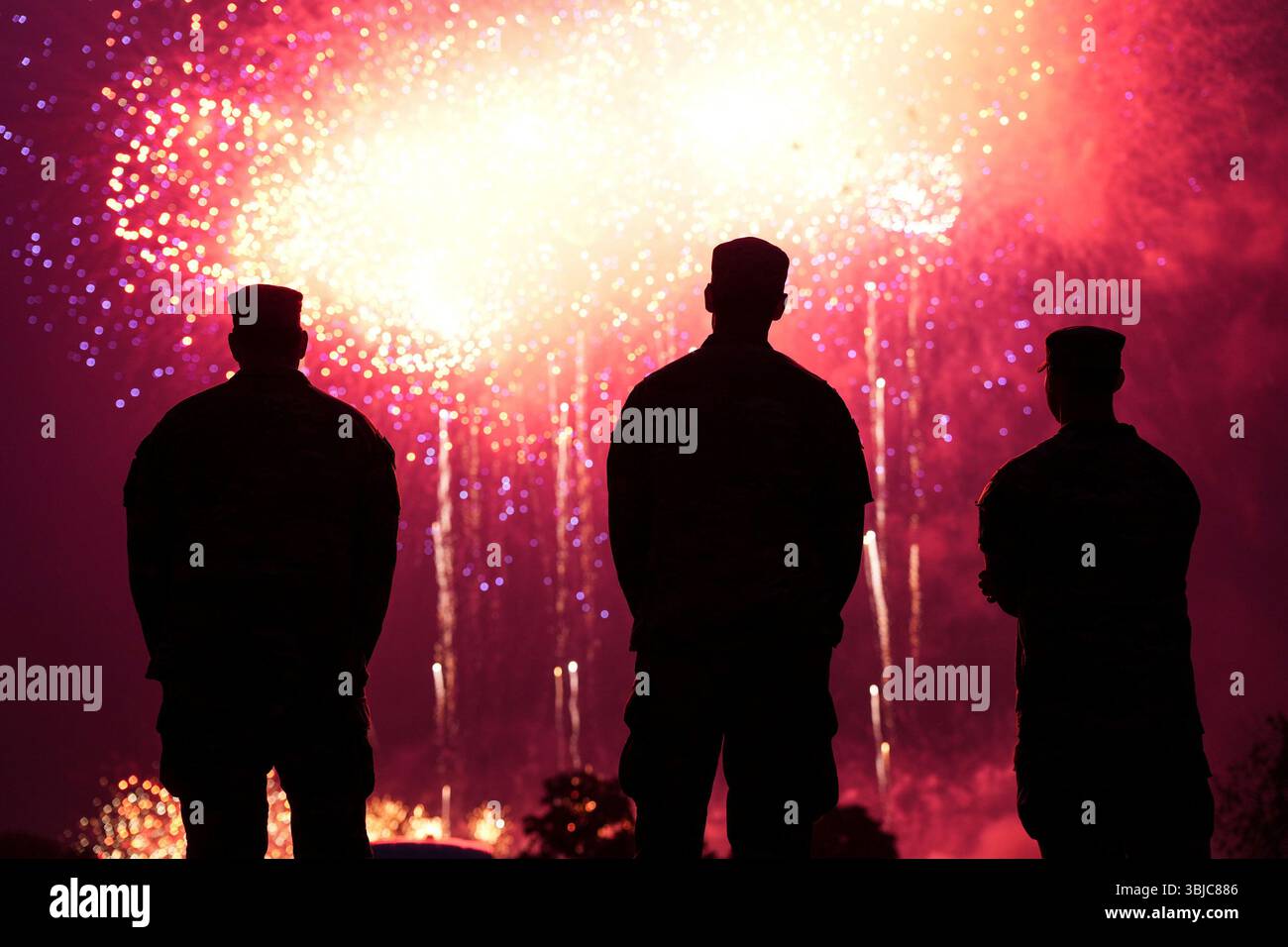 Washington, United States. 14th June, 2025. Soldiers look on as ...