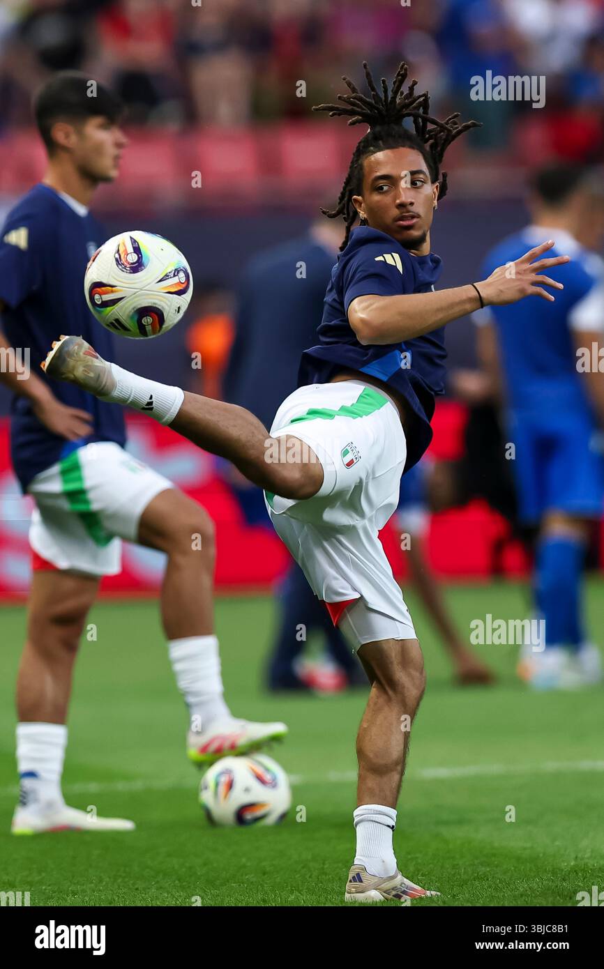 Luca Koleosho (Italy U21) during the UEFA Under 21 Slovakia 2025 match ...