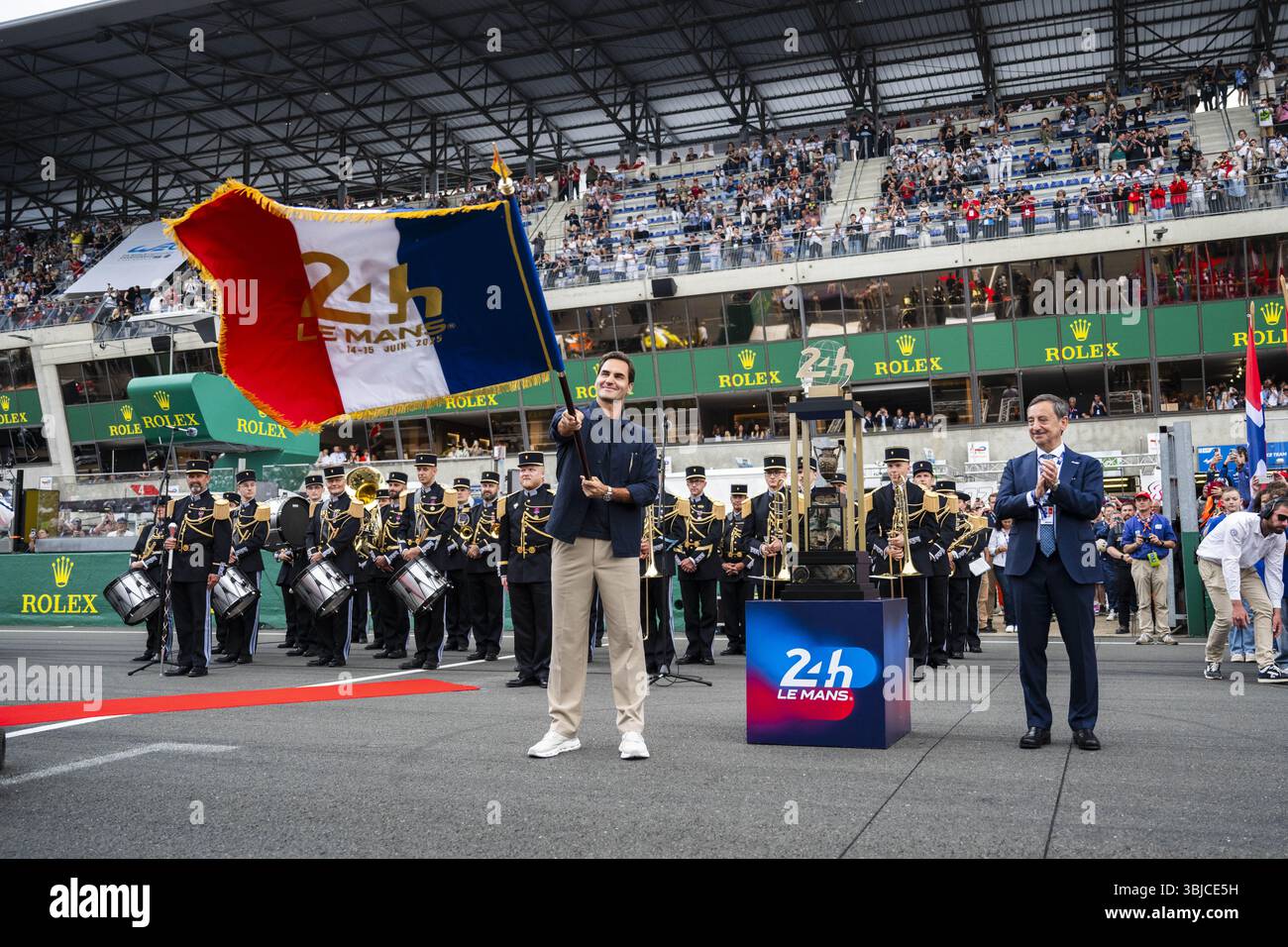 Starting flag, drapeau, FEDERER Roger (swi), Starter of the 2025 24 ...