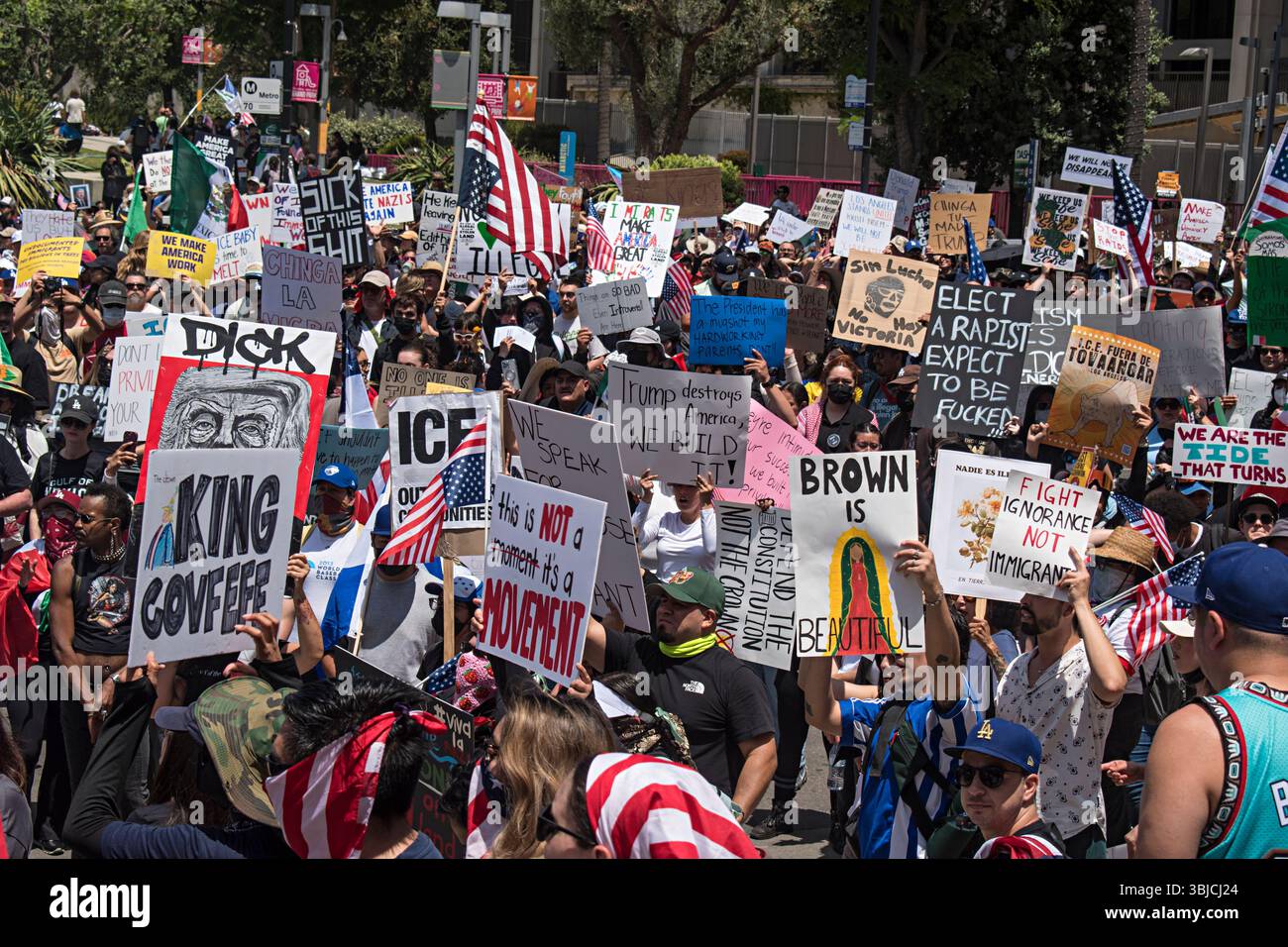 No Kings Protest. June 14, 2025. Los Angeles California Stock Photo - Alamy