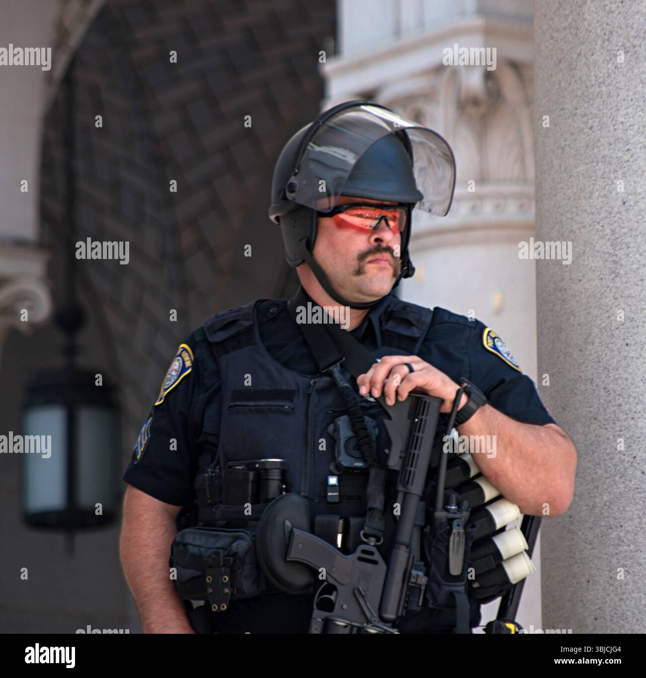 Tear gas protest los angeles hi-res stock photography and images - Alamy