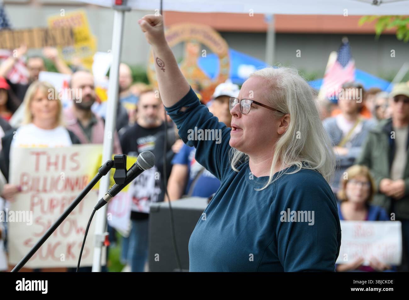 Toledo, Ohio, USA. 14th June, 2025. Thousands gather in Toledo, Ohio as ...