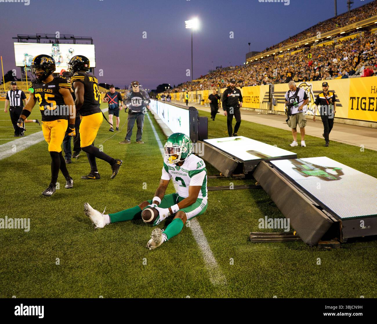 Hamilton, Canada. 14th June, 2025. Saskatchewan Roughriders wide ...