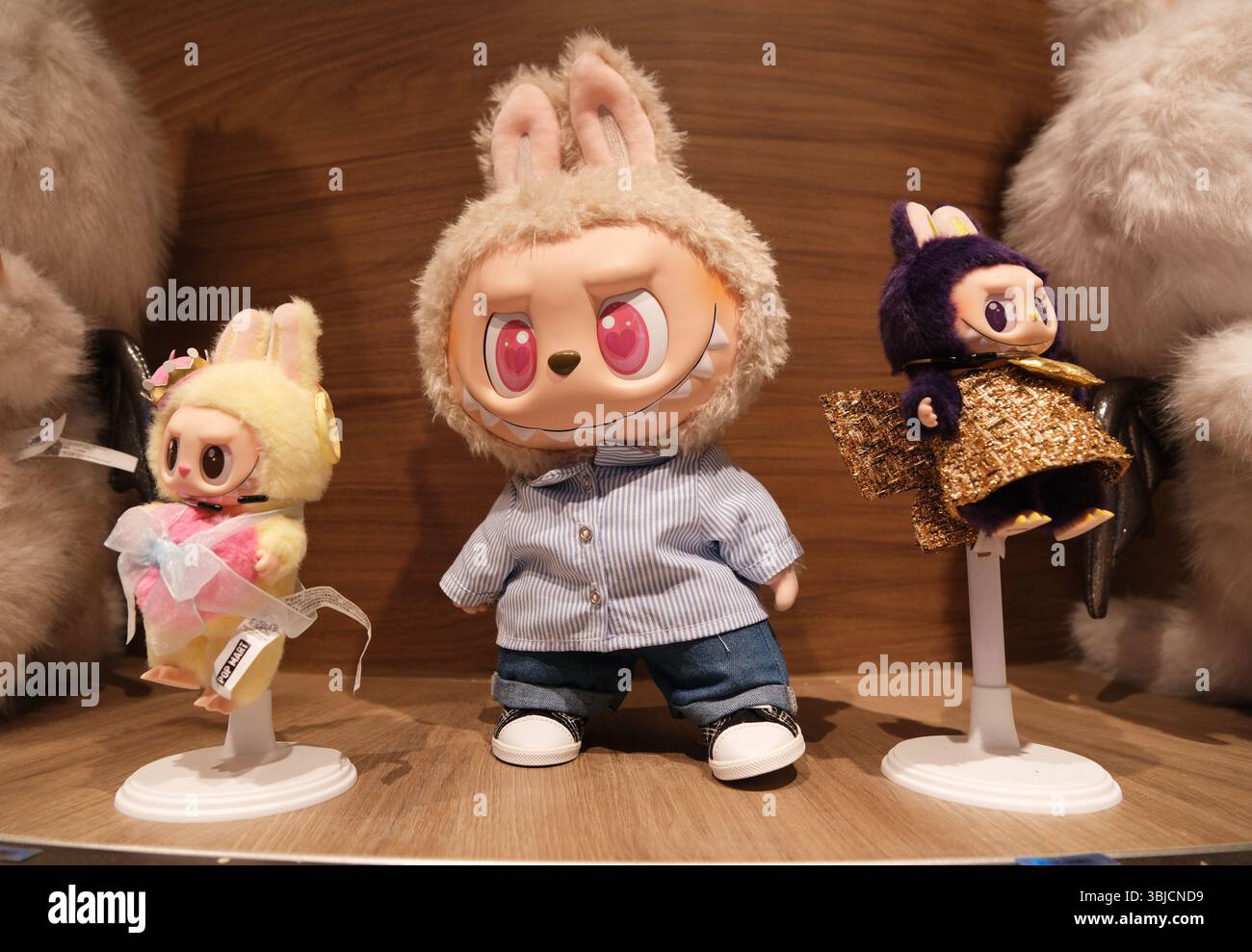 Shanghai,China-June 14th 2025: Labubu plush toys in store Stock Photo ...