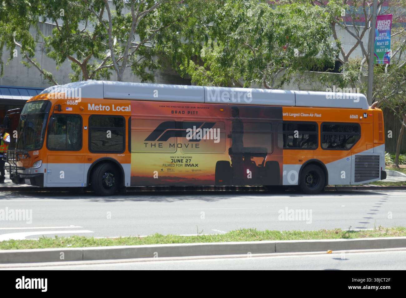 Los Angeles, California, USA 13th June 2025 Brad Pitt F1 Bus Billboard ...