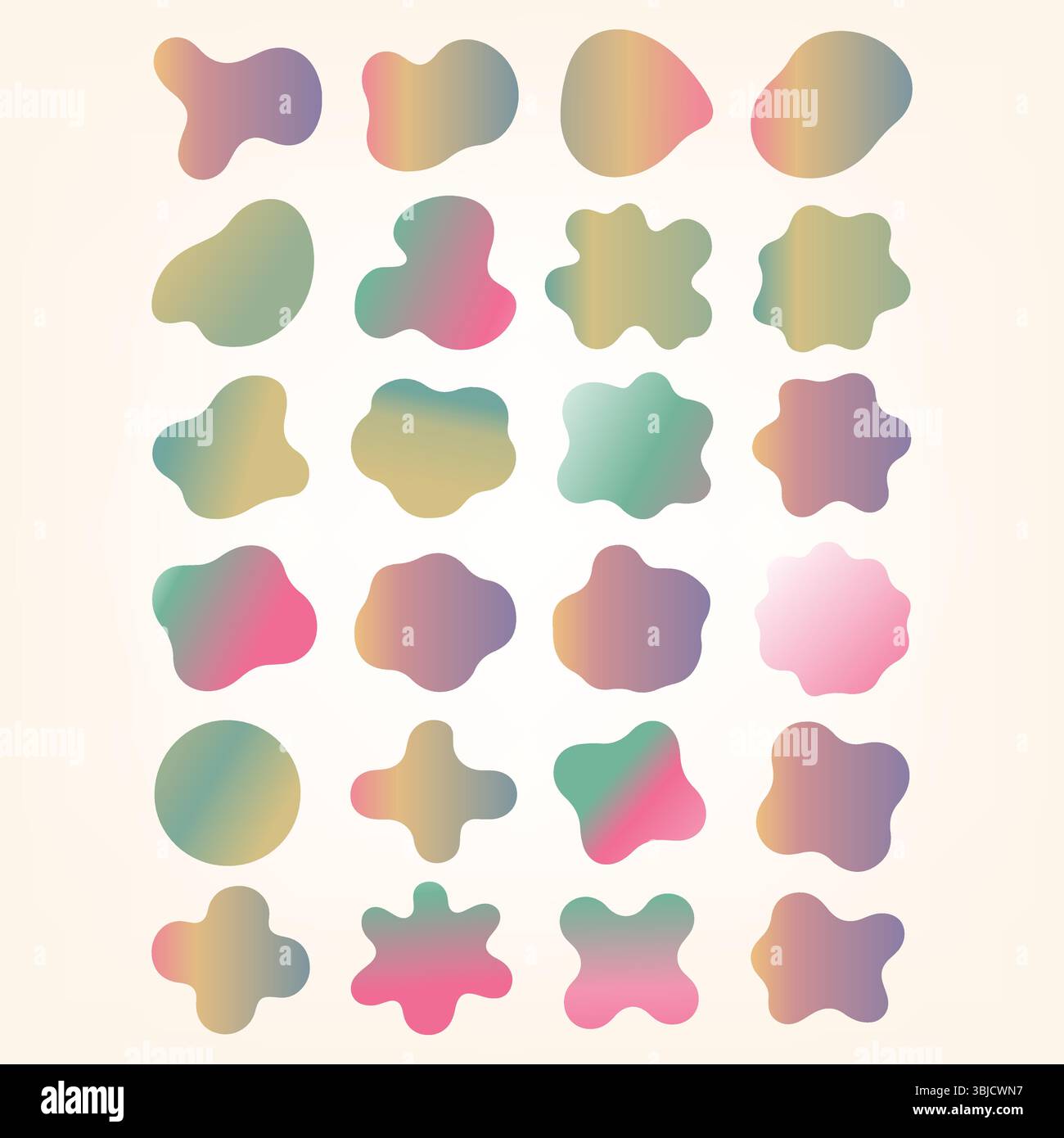 et of Abstract gradient blobs. Organic fluid shapes collection. Modern ...