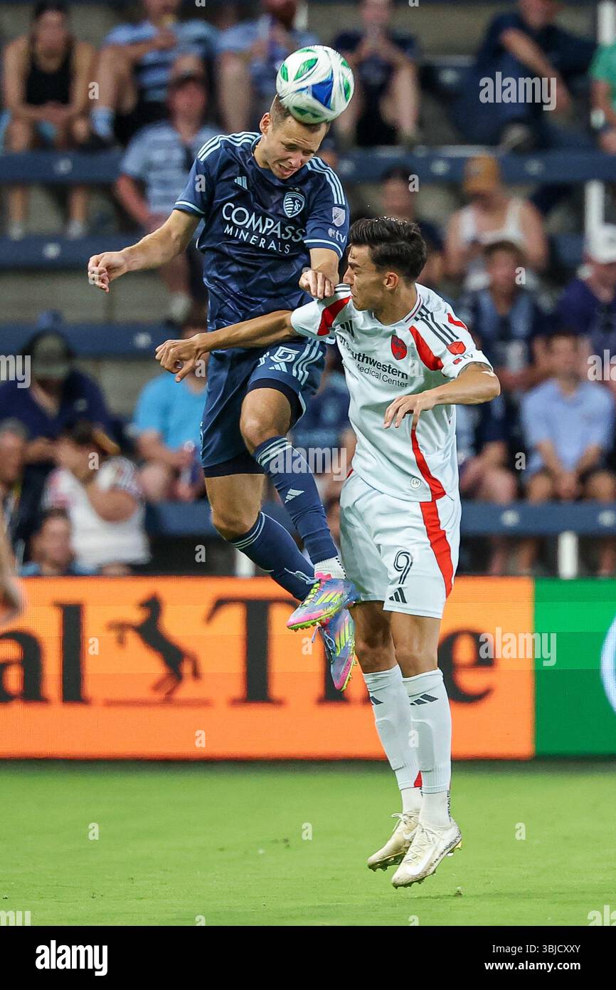 Kansas City, KS, USA. 14th June, 2025. Sporting Kansas City defender ...