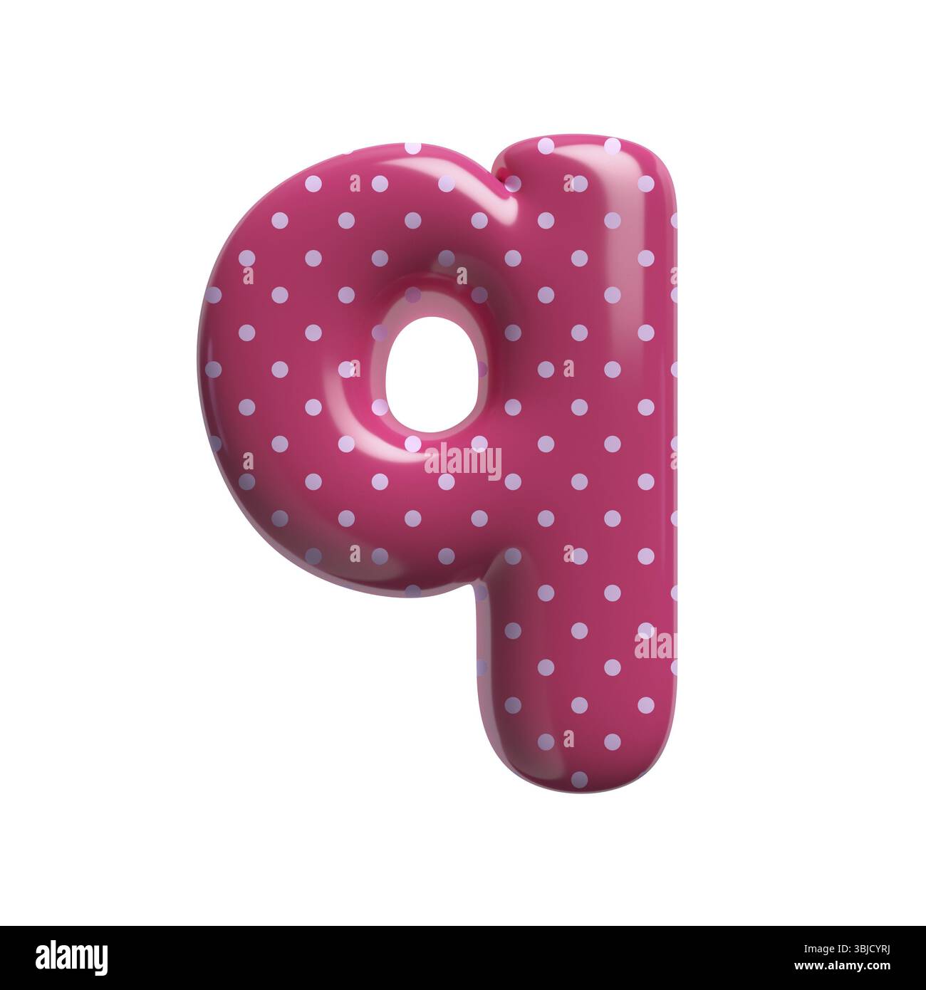 Polka dot letter Q - Small 3d pink retro font isolated on white ...