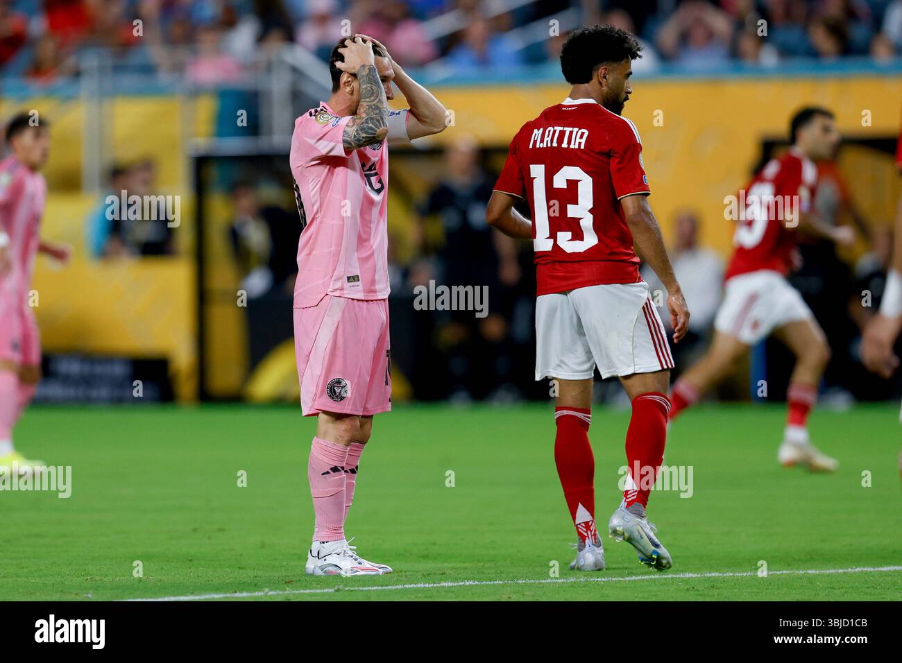 MIAMI GARDENS, FL - JUNE 14: Lionel Messi (10) of Inter Miami CF reacts ...