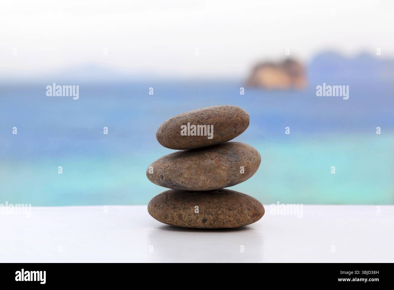 Zen like pebble crain on tropical beach. Zen, simplicity, spirituality ...
