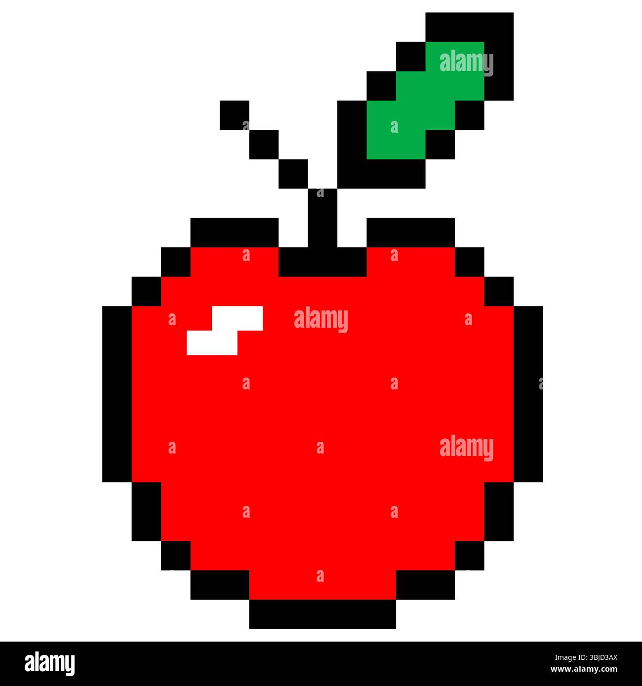 Apple pixel icon. Pixel art fruit apple sign. Pixelated fruit symbol ...