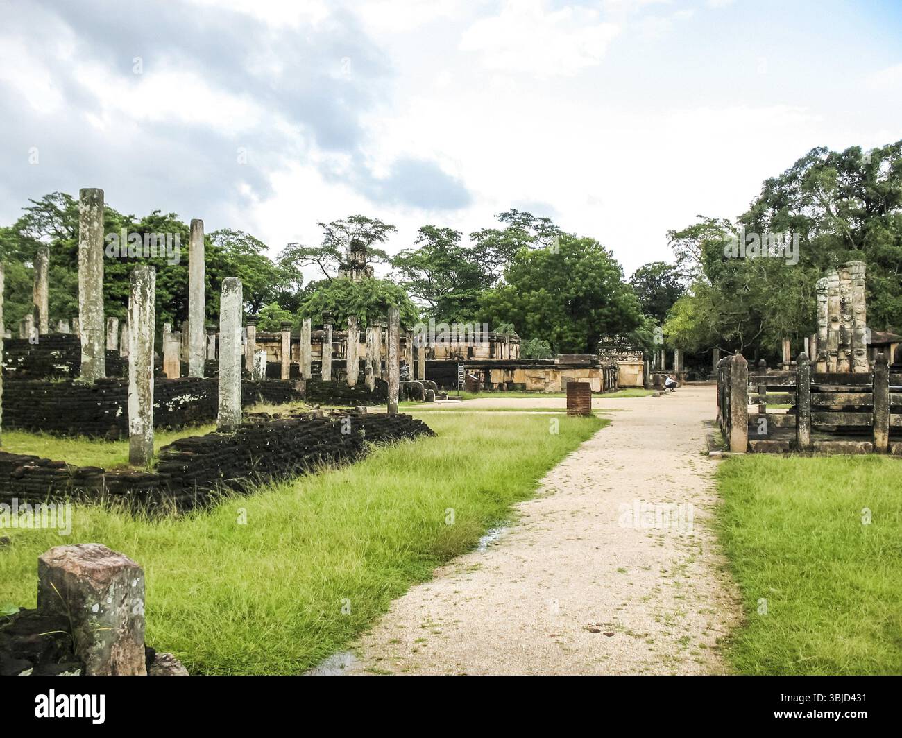 Polonnaruwa, Sri Lanka. The ruins of an ancient temple, traces of an ...