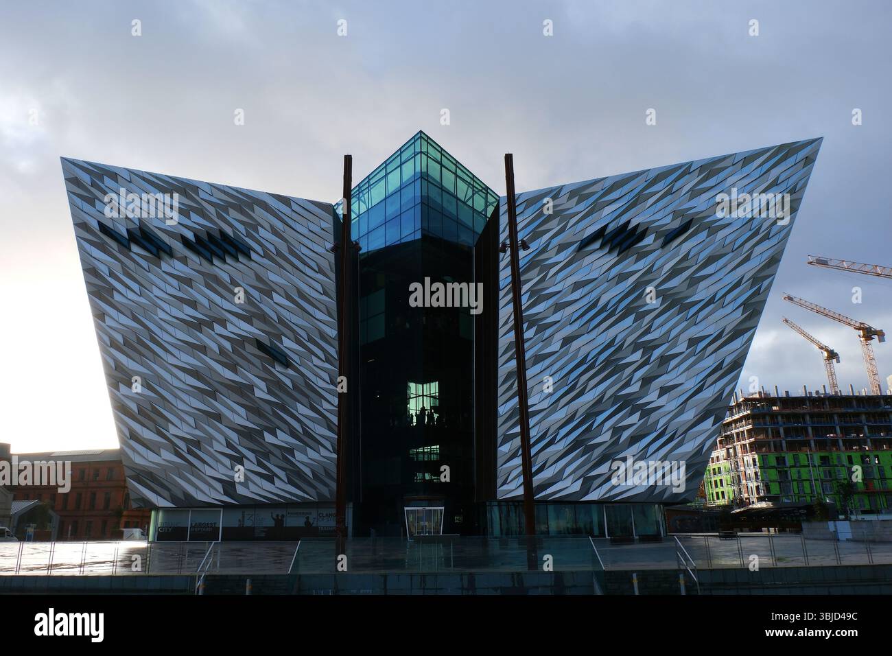 Futuristic building of The Titanic Museum in Belfast, Northern Ireland ...