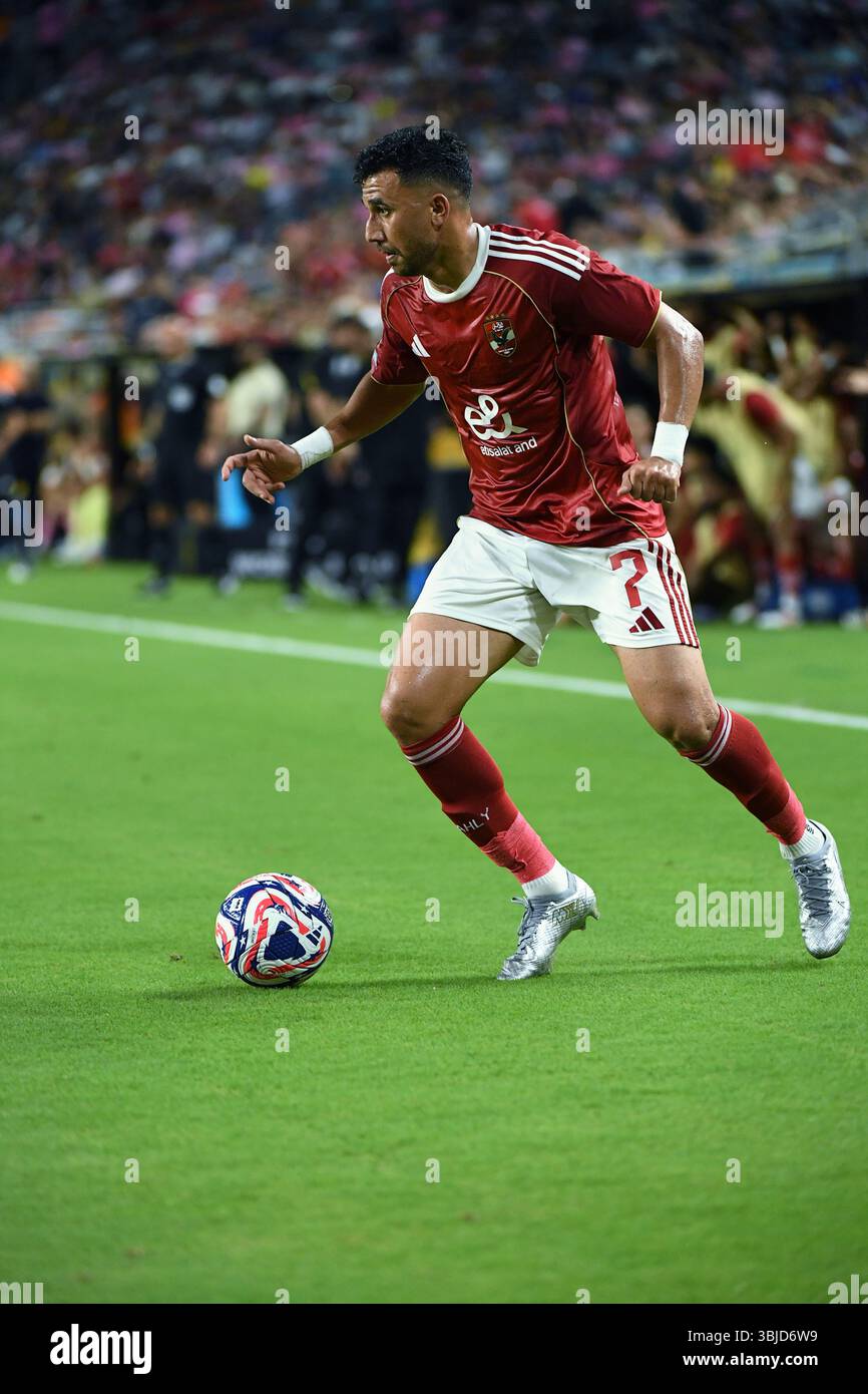 Miami, USA. 14th June, 2025. Al Ahly FC midfielder Phakamani Mahlambi ...