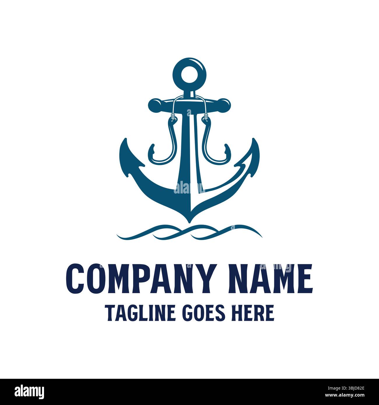 Vintage Retro Anchor Rope with Bait Lure Fish Hook Jig for Nautical ...