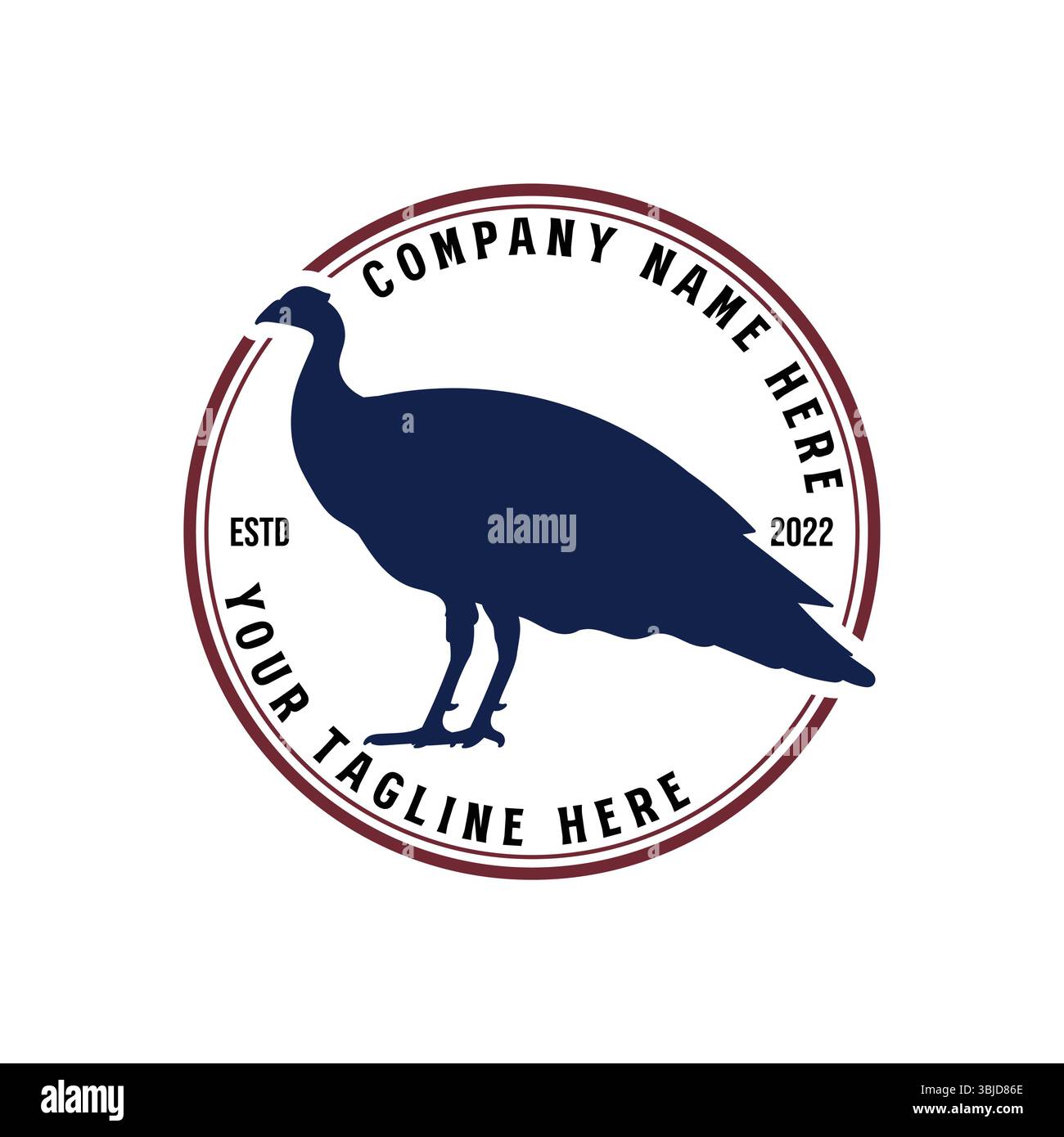 Vintage Retro Peacock Peafowl Silhouette Badge Emblem Label Logo Design ...