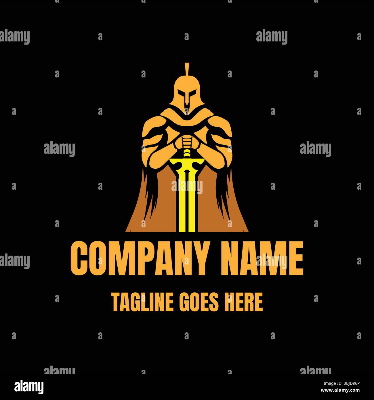 Greek Sparta Spartan Roman Knight Warrior with Blade Sword Logo Design ...