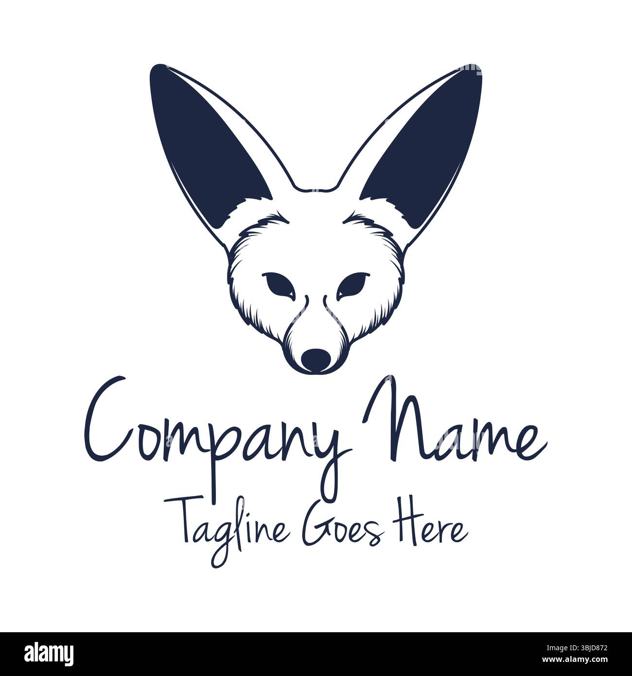 Cute Funny Fennec Fox Head Face Illustration Logo Design Vector Stock ...