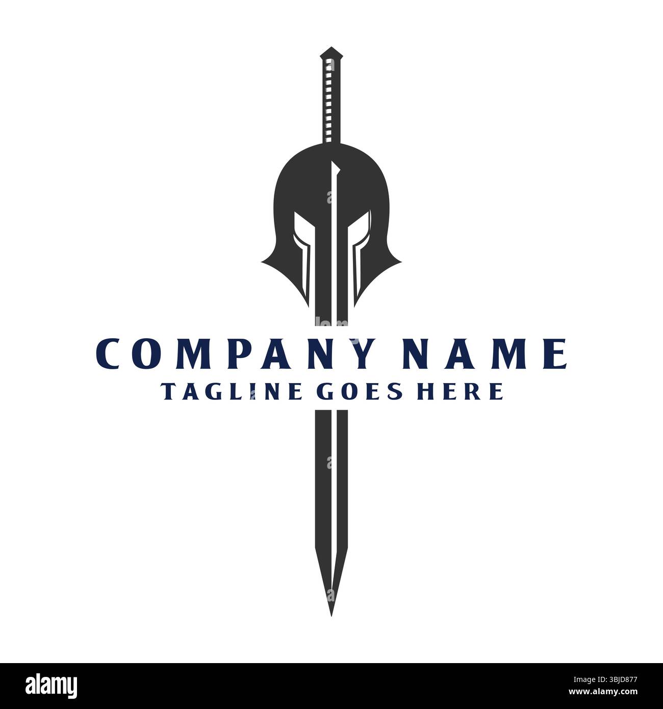 Greek Sparta Spartan Roman Helmet Warrior with Blade Sword Logo Design ...