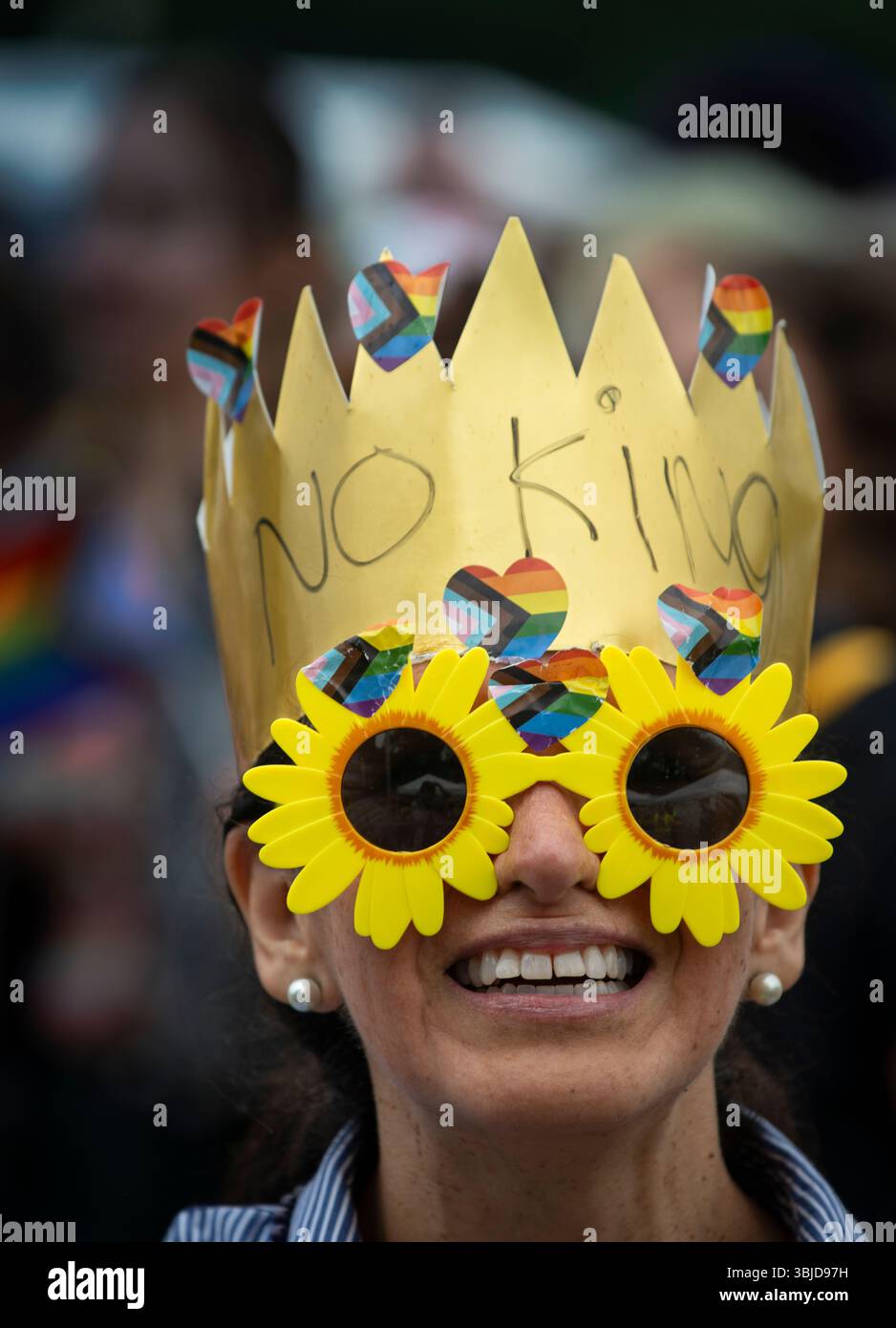 “No Kings” and Boston Pride, Boston, MA, USA. 14 June 2025. A middle ...