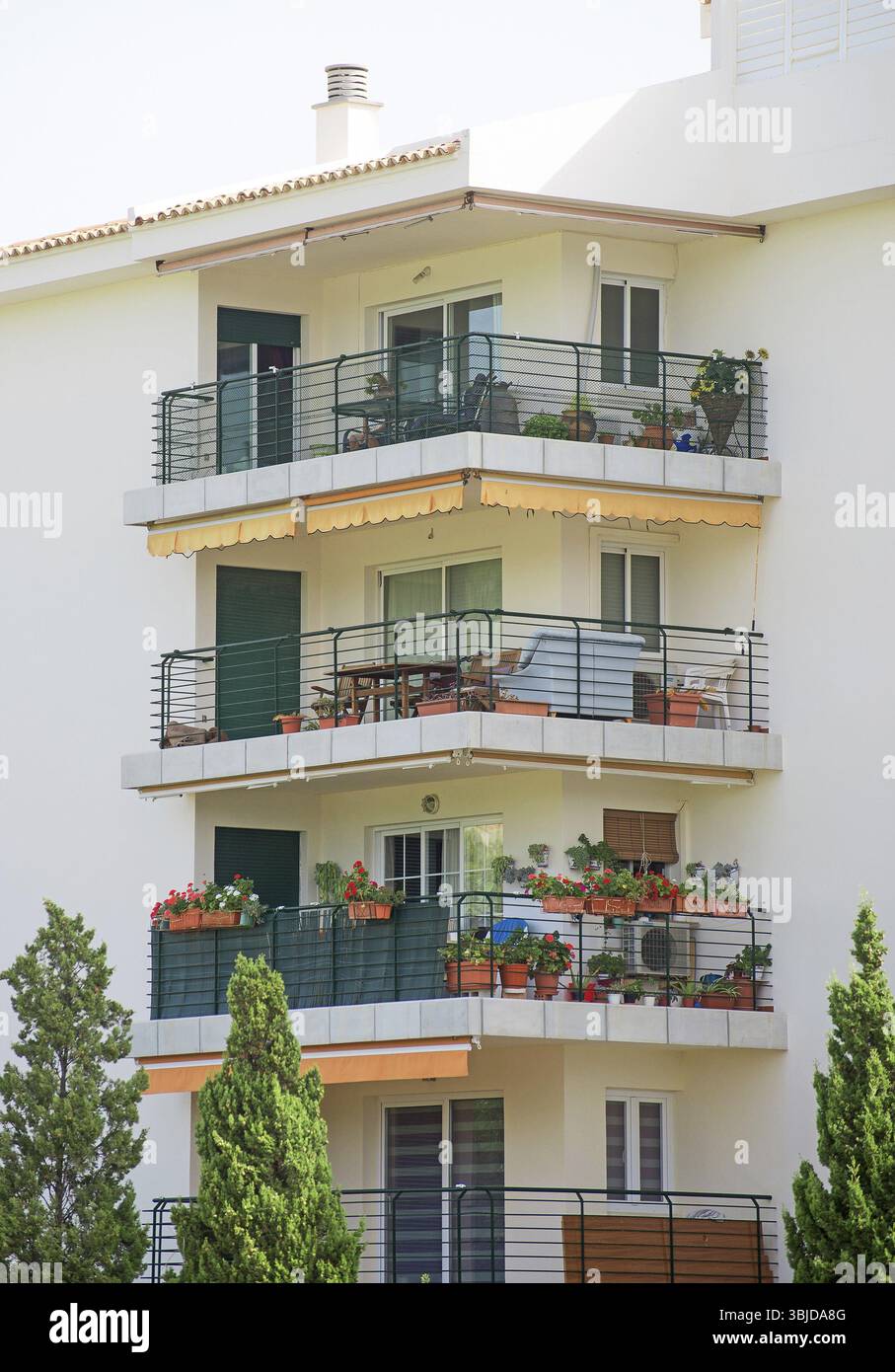 Portrait apartment building balconies hi-res stock photography and ...