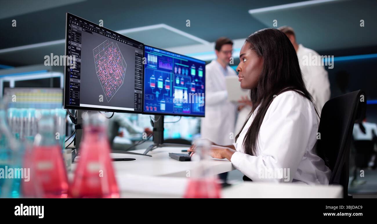 Diverse group working on experiment hi-res stock photography and images ...