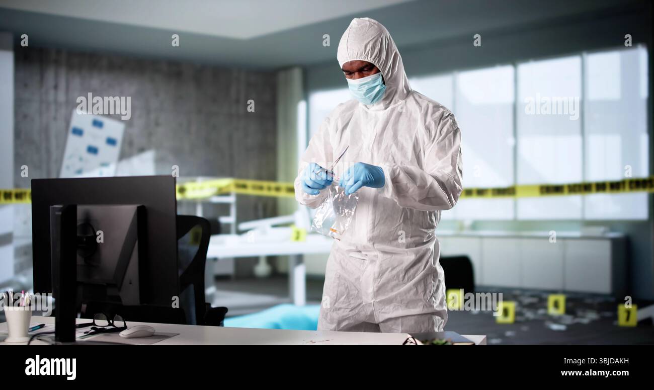 African american detective collecting evidence hi-res stock photography ...