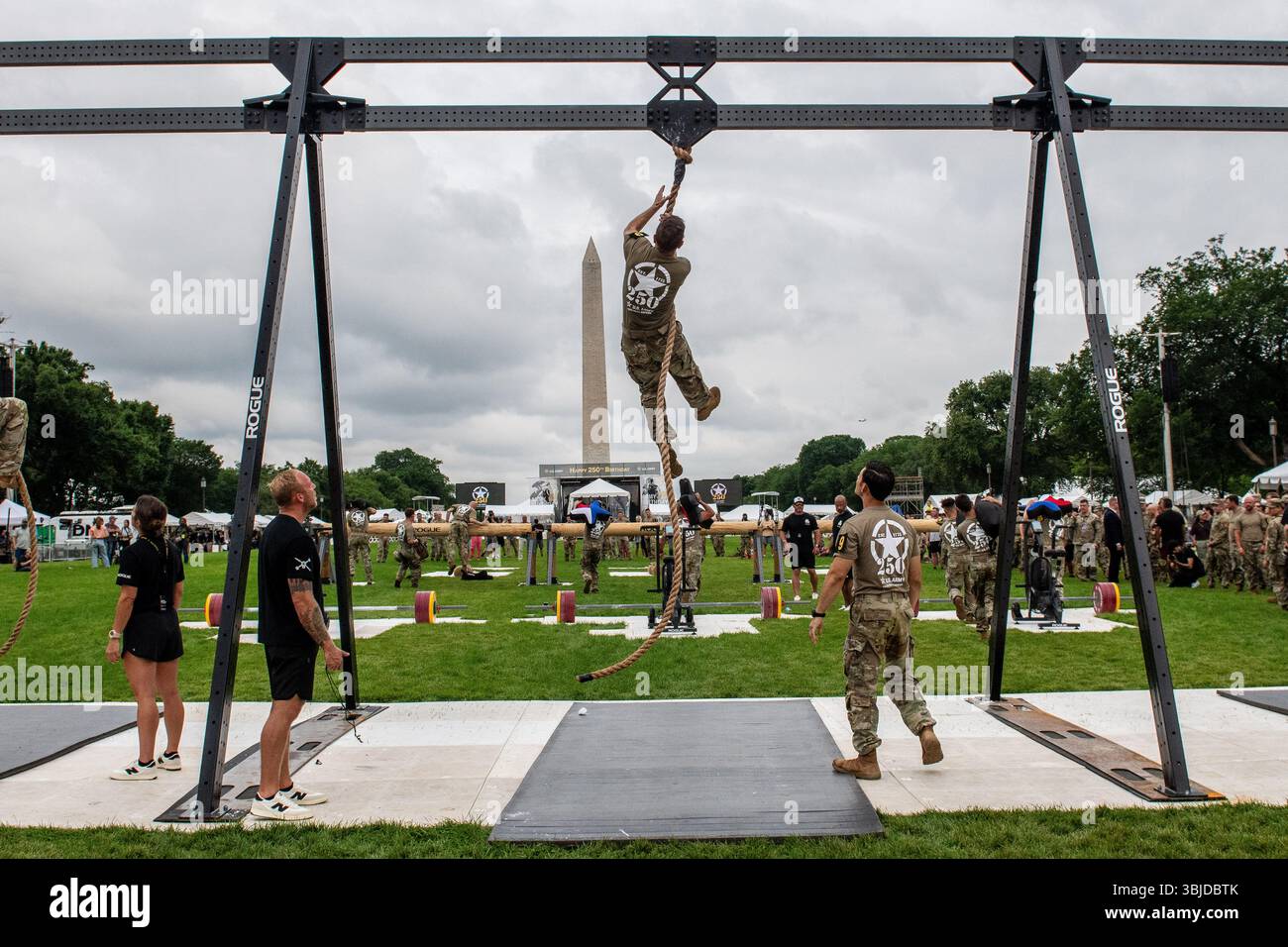 Army members perform drills during a public event. Thousands of U.S ...