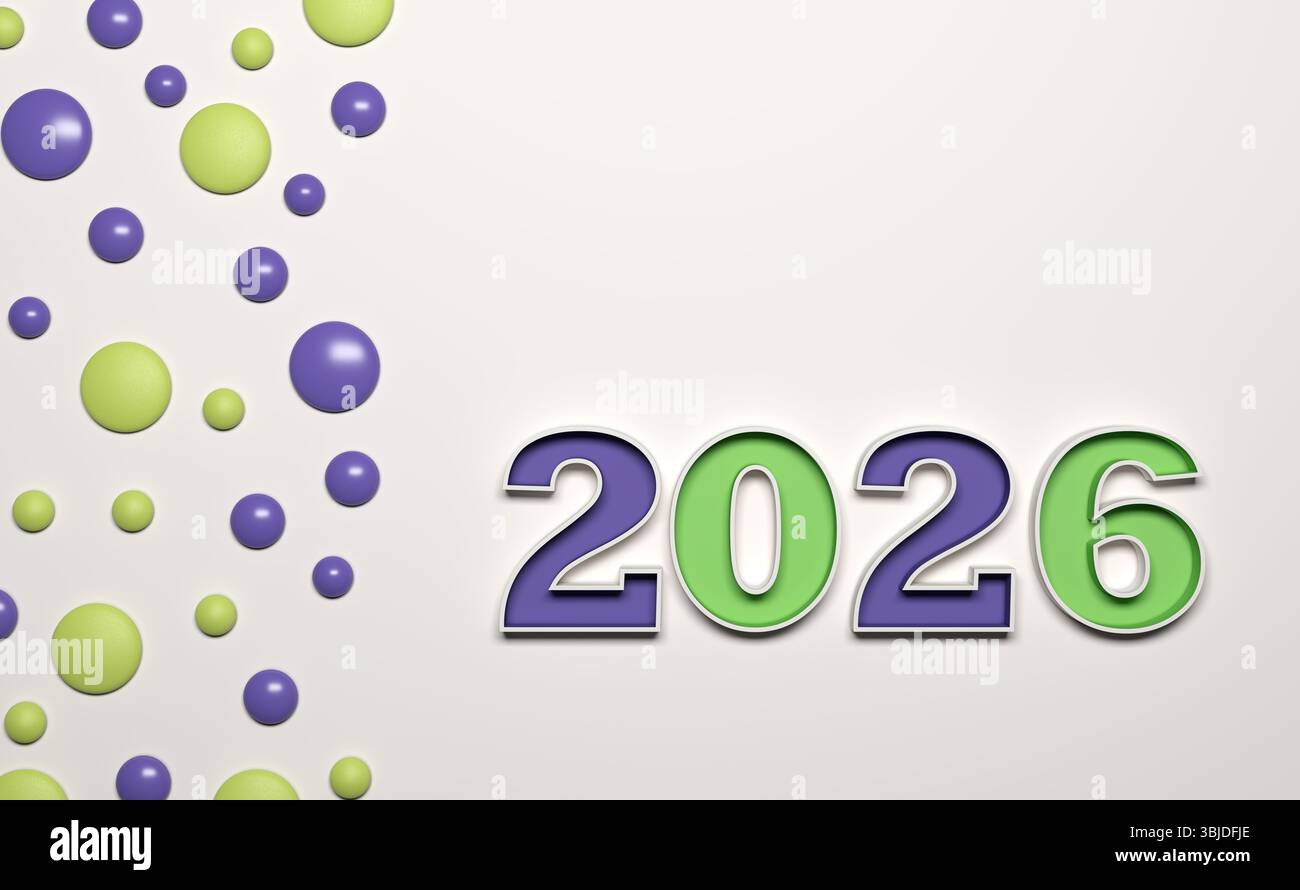 3d 2026 future year concept hi-res stock photography and images - Alamy