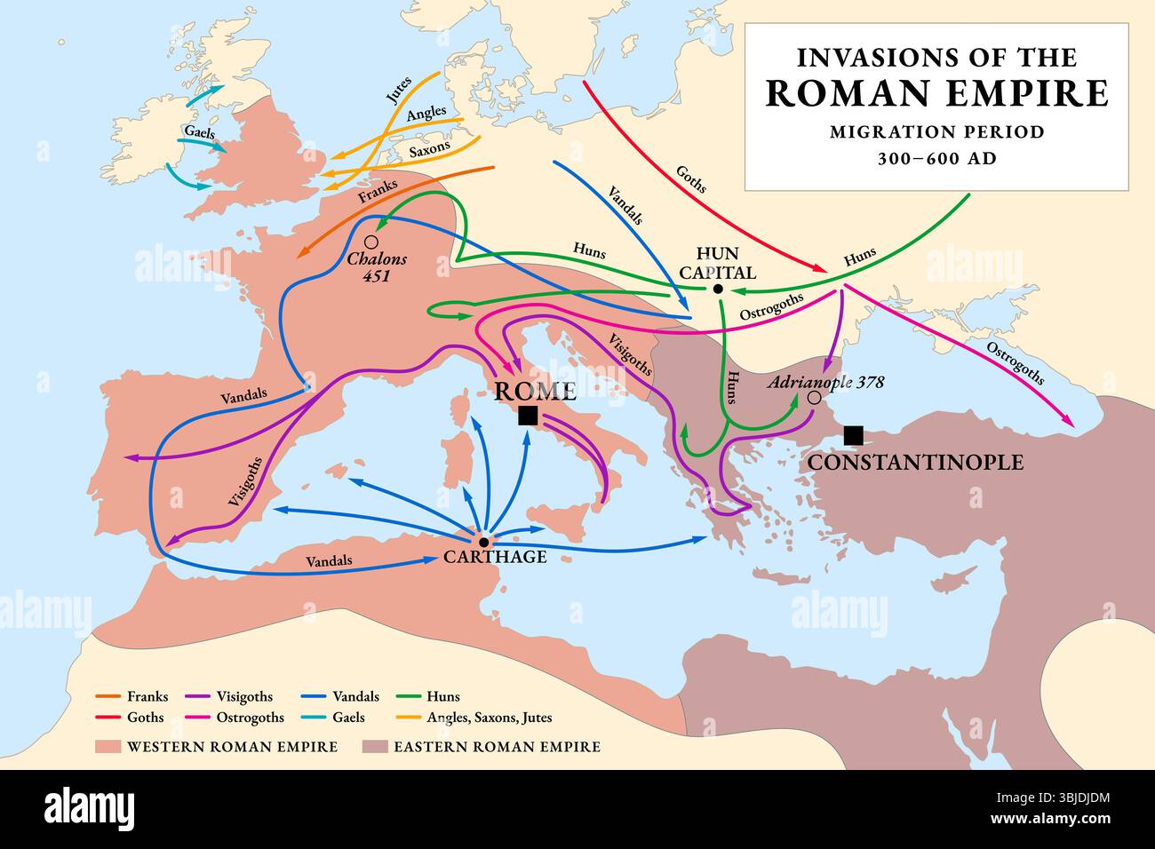 Eastern and western roman empire map hi-res stock photography and ...