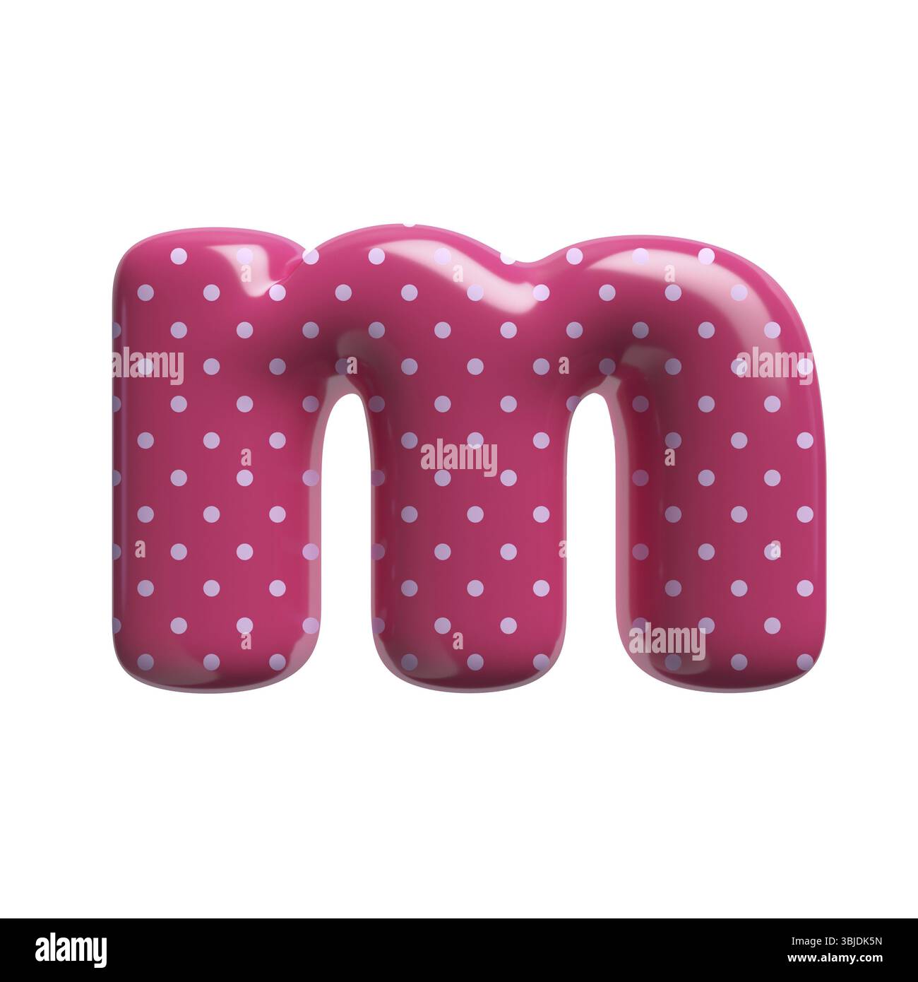 Polka dot letter M - Small 3d pink retro font isolated on white ...
