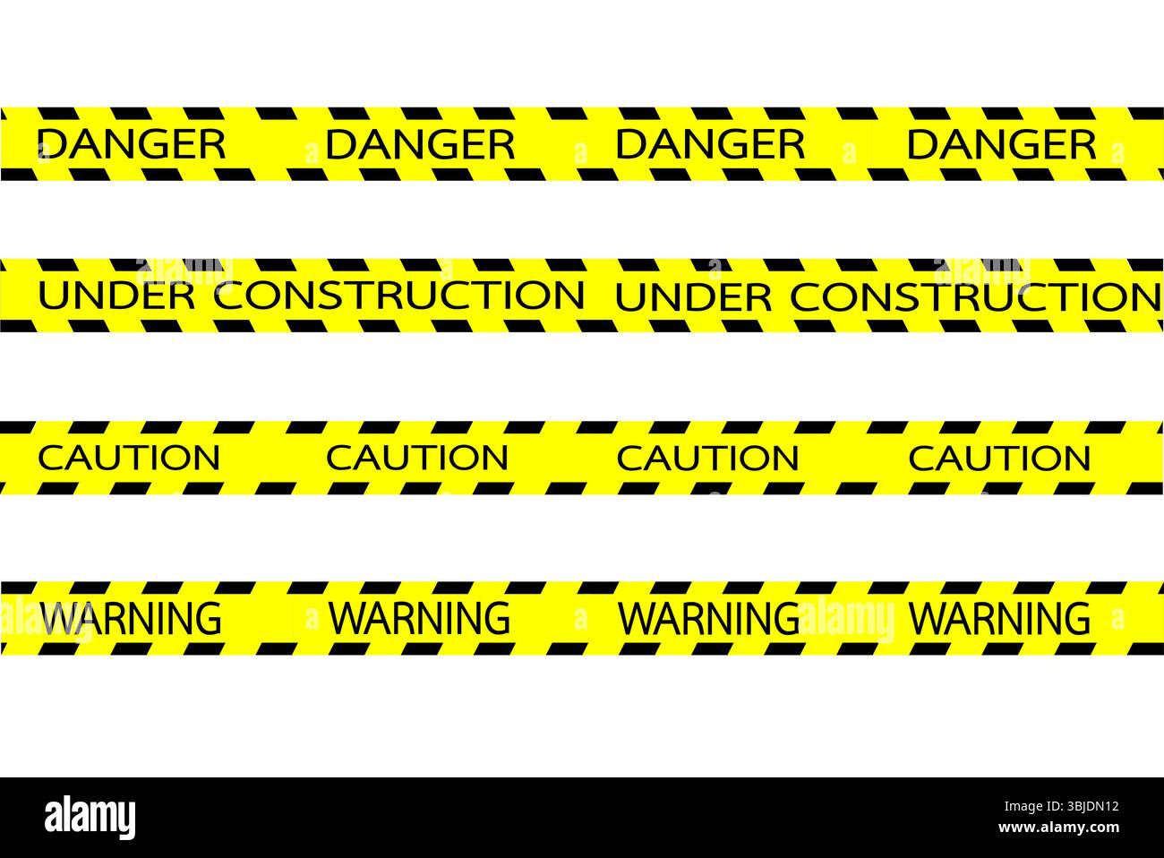 Warning tape with yellow and black pattern stripes in graphic vector ...