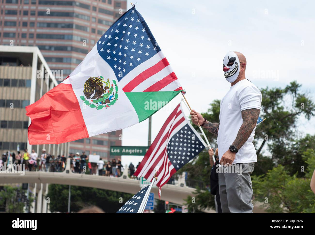 Los Angeles, California, USA. 13th June, 2025. A half and half Mexican ...