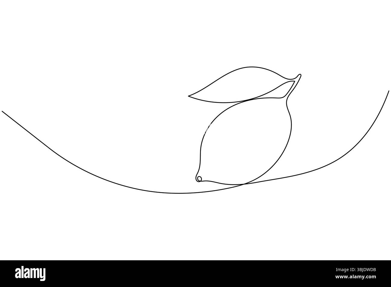 Lemon fruit continuous one line drawing minimal style isolated on white ...