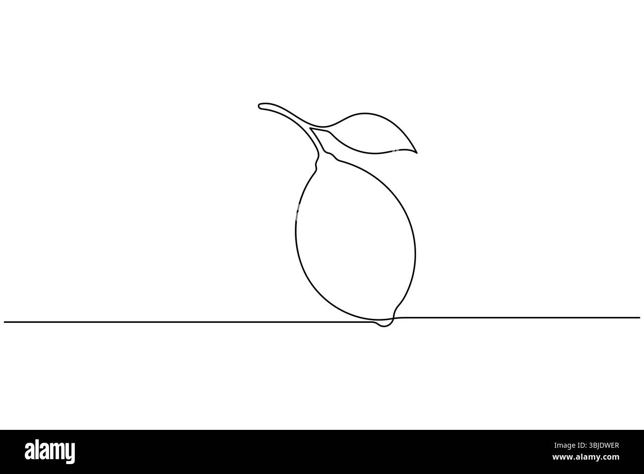 Lemon fruit continuous one line drawing minimal style isolated on white ...