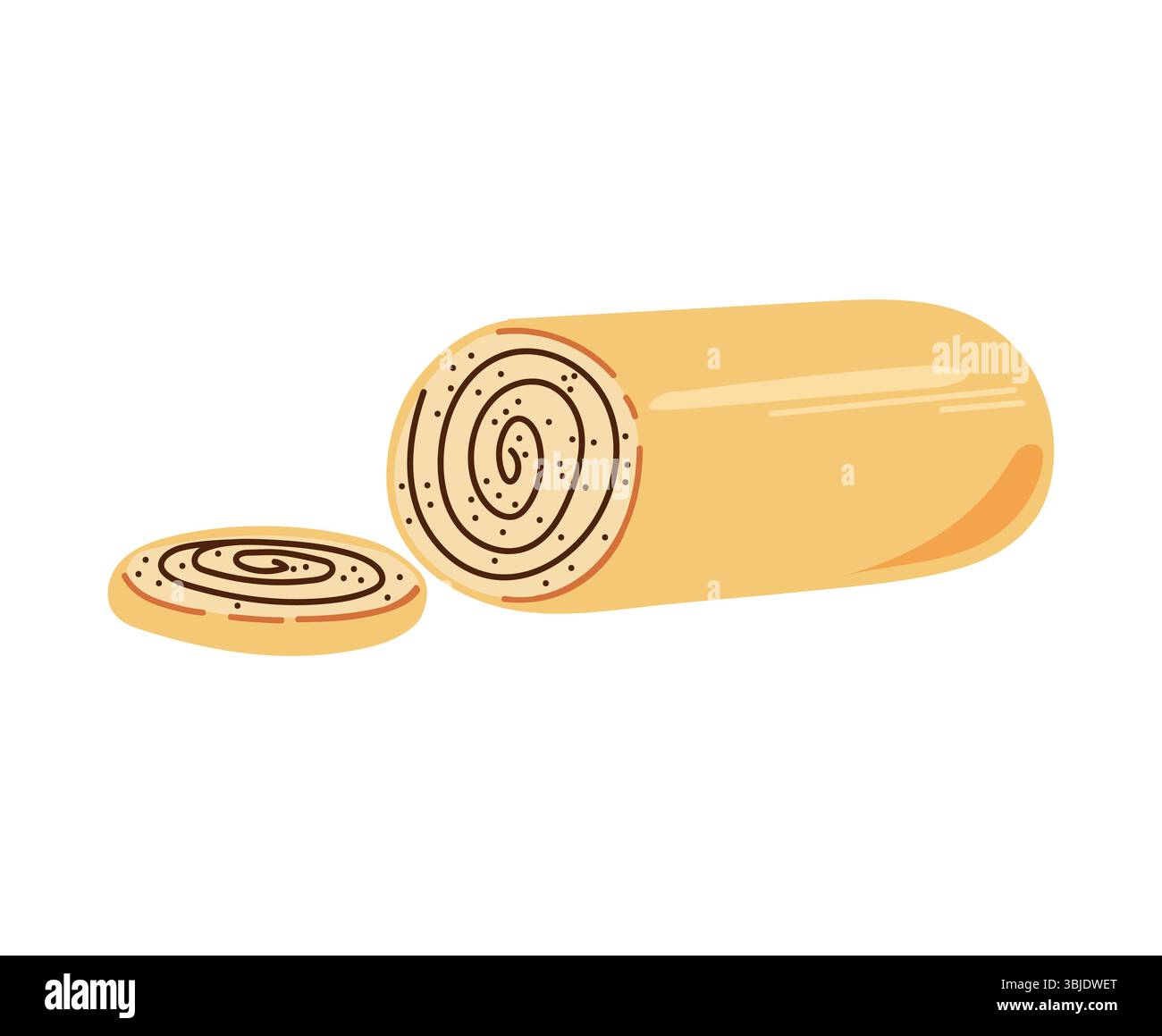 Chocolate biscuit roll sweet filling Stock Vector Images - Alamy