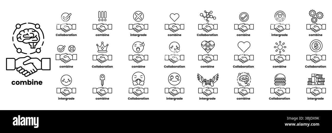 A Set of illustrations in the concept of Hands of people checking hands ...