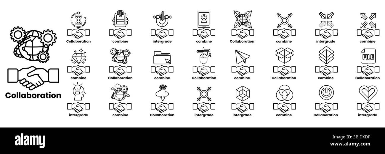 A Set of illustrations in the concept of Hands of people checking hands ...