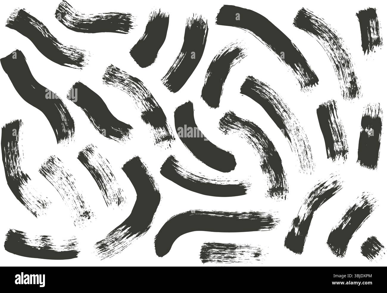 Makeup mascara wavy brush stroke lines. Hand drawn black ink vector ...